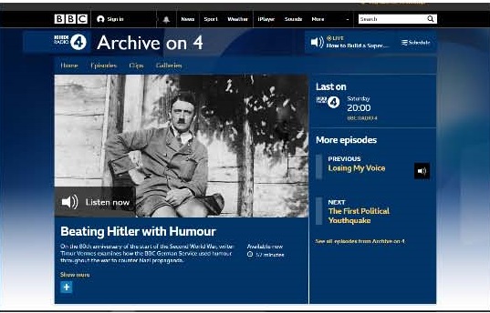 Beating Hitler with Humour. Miller Archivist Interviewed by BBC Radio ...